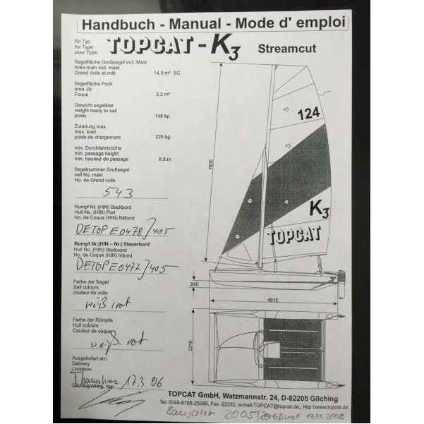 Segel-Markt - gebrauchte Segelboote Katamaran TopCat Topcat K3 Streamcut